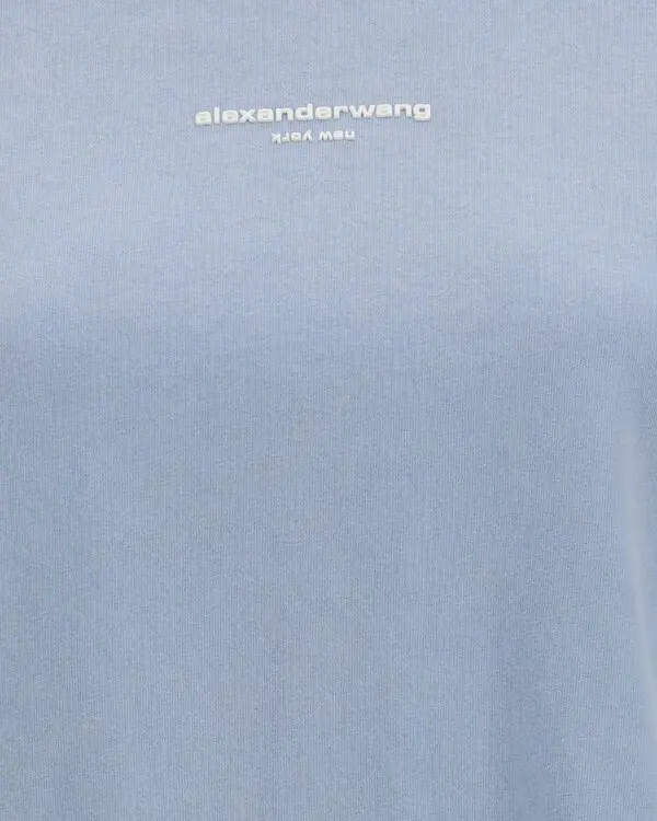 Alexander Wang Short-sleeve Logo T-shirt - Light Blue