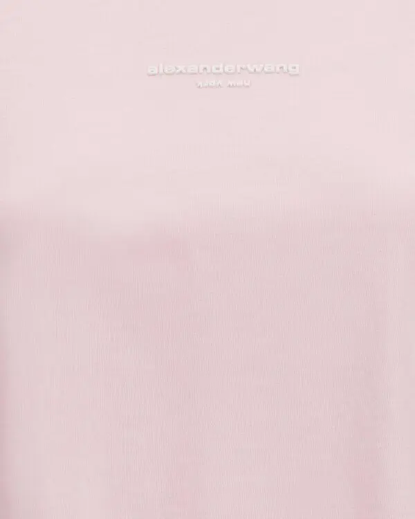 Alexander Wang Hort-leeve T-hirt With Central Logo Print - Pink