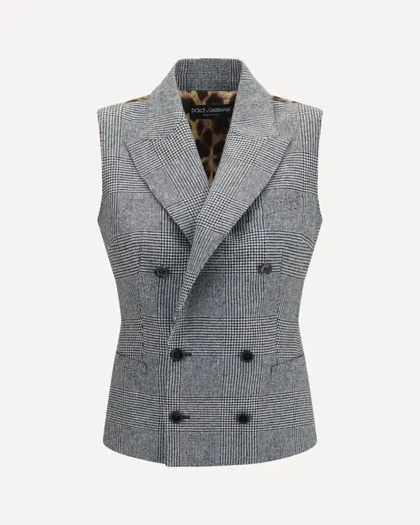 Dolce & Gabbana Prince Of Wales Double Breasted Vest