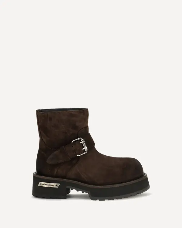 Balenciaga Venom Mini Waxed Suede Calf Leather Ankle Boots