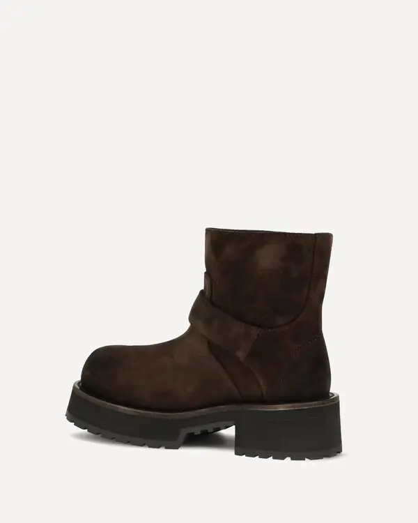 Balenciaga Venom Mini Waxed Suede Calf Leather Ankle Boots