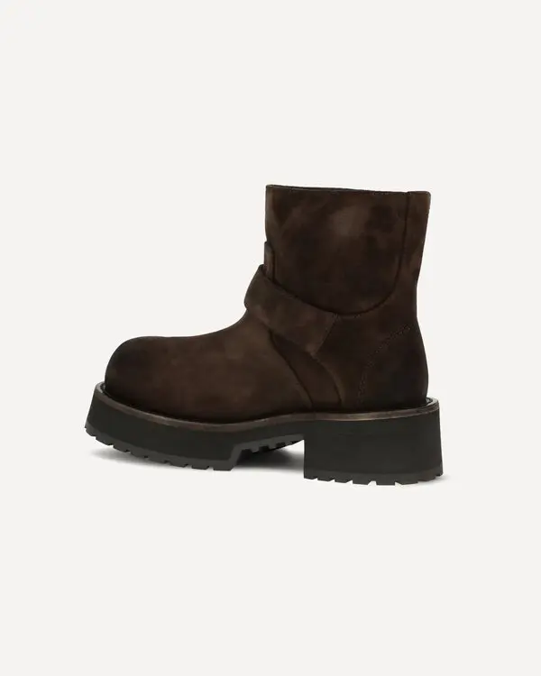 Balenciaga Venom Mini Waxed Suede Calf Leather Ankle Boots