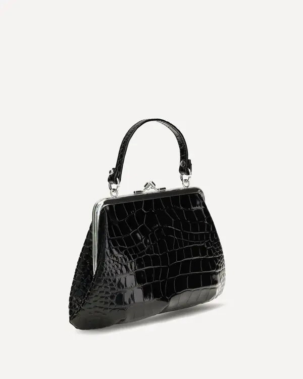 VIVIENNE WESTWOOD Granny Frame Crocodile Effect Handbag