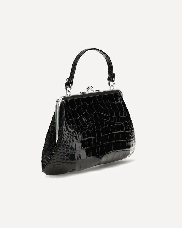 VIVIENNE WESTWOOD Granny Frame Crocodile Effect Handbag
