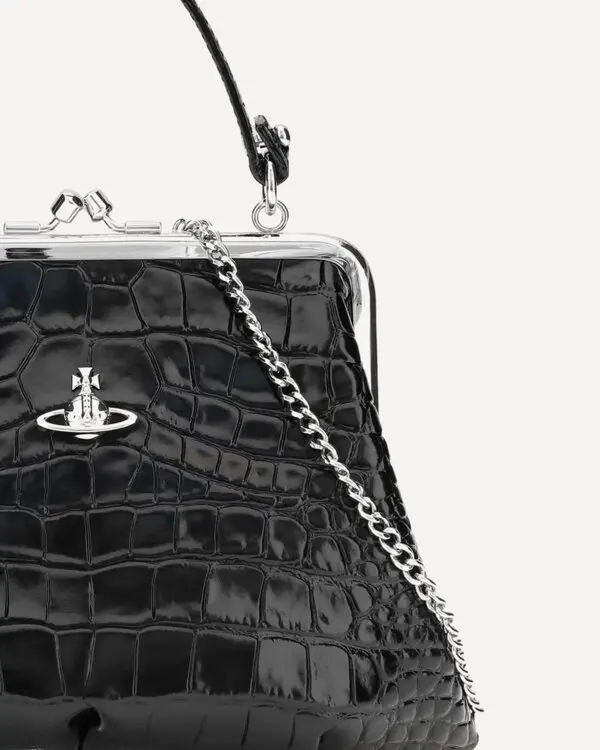 VIVIENNE WESTWOOD Granny Frame Crocodile Effect Handbag