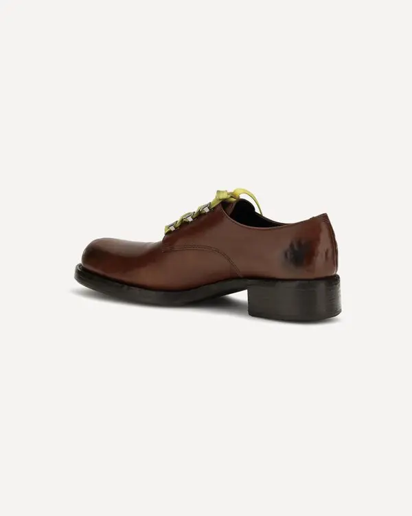 Prada Antique Leather Lace-up Loafers