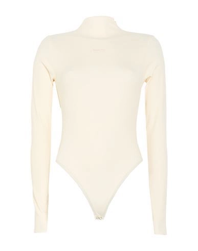 DISCLAIMER Bodysuit Ivory Size Cotton, Elastane