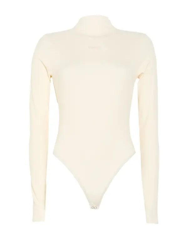 DISCLAIMER Bodysuit Ivory Size Cotton, Elastane