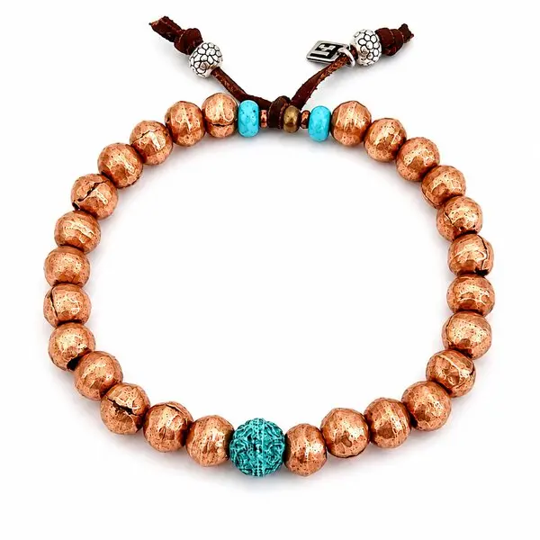 Persia Donà Jewelry Copper Turquoise Bracelet - Blue/brown