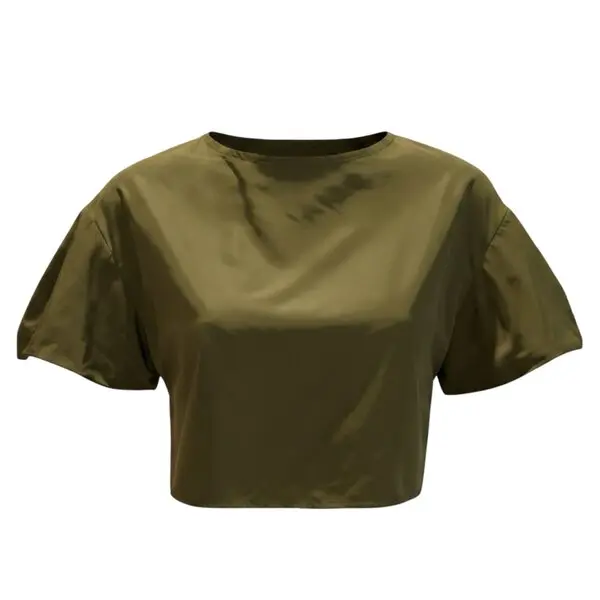 SNIDER Leda Short Sleeve Top In Olive