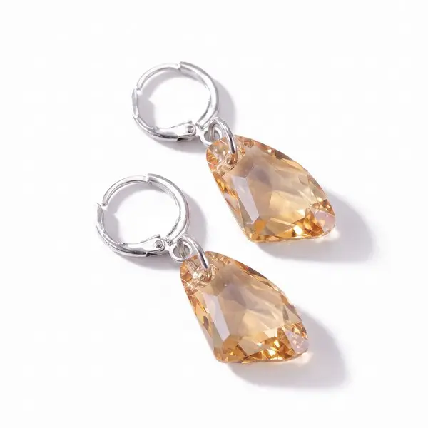 MODENAIRE Crystal Drop Earrings Elegant Dangle Jewelry - Gold
