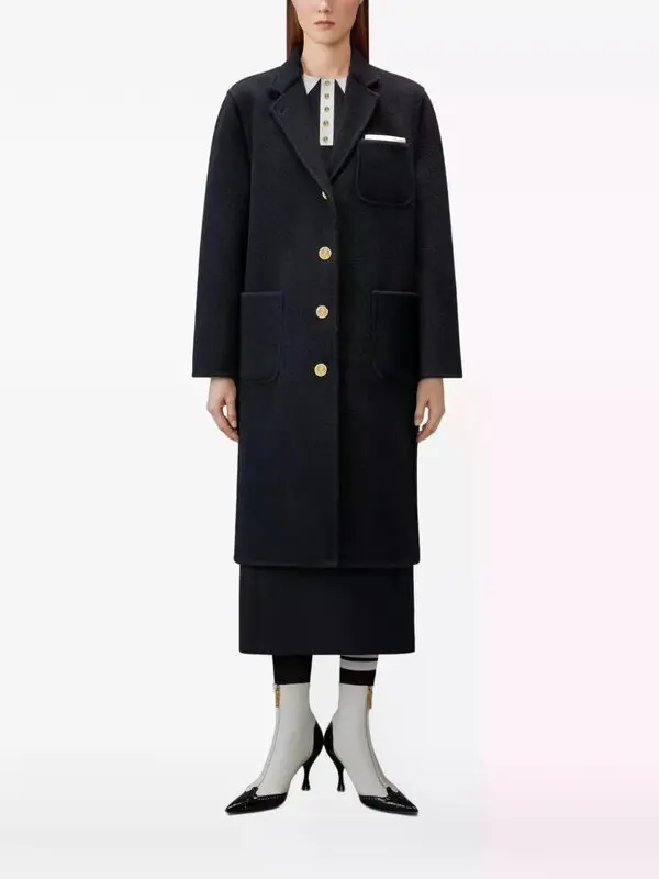 Thom Browne Chest-pocket Wool Coat - Blue