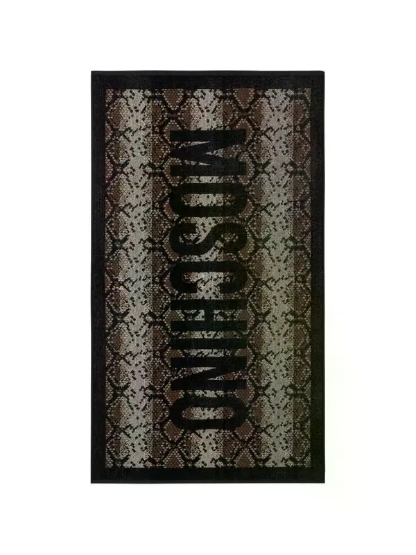 Moschino Snake-print Logo Beach Towel