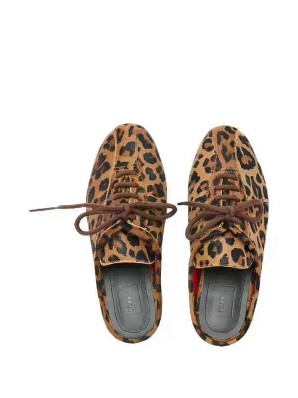 Plan C Leopard-print Fringed Mules