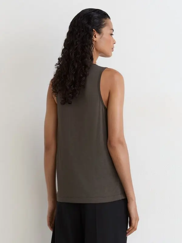 REISS Ruby Silk-front Cami Top