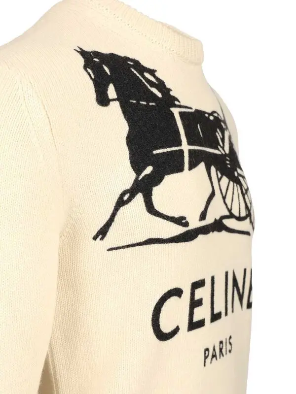 Celine Slim-fit Logo-intarsia Cashmere Sweater