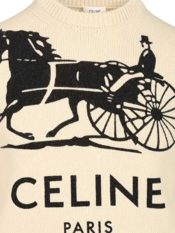 Celine Slim-fit Logo-intarsia Cashmere Sweater