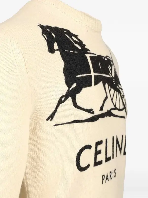 Celine Slim-fit Logo-intarsia Cashmere Sweater