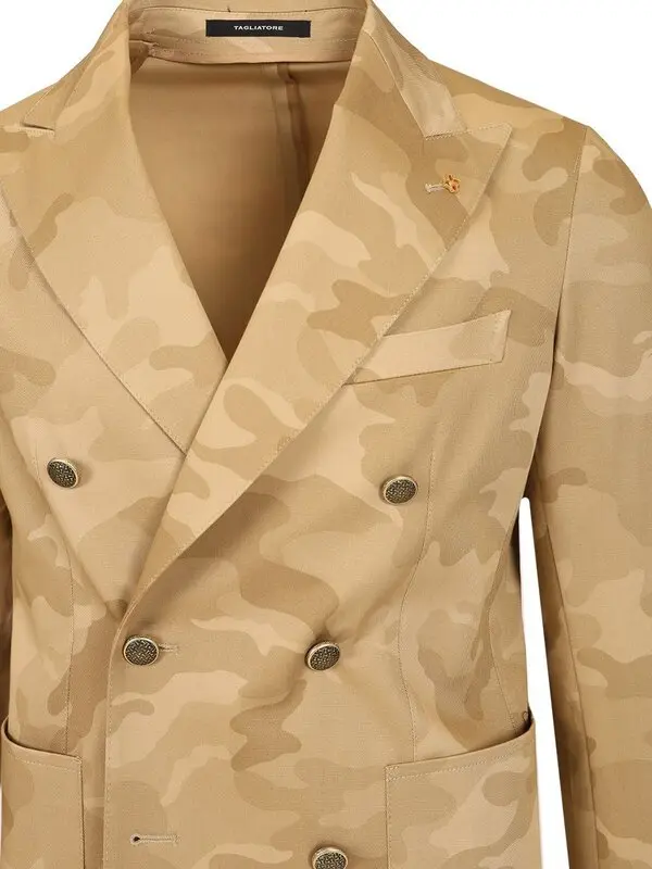 Tagliatore Double-breasted Camouflage Jacket