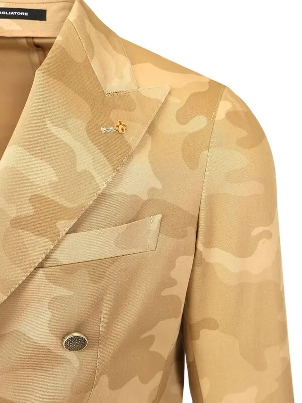Tagliatore Double-breasted Camouflage Jacket