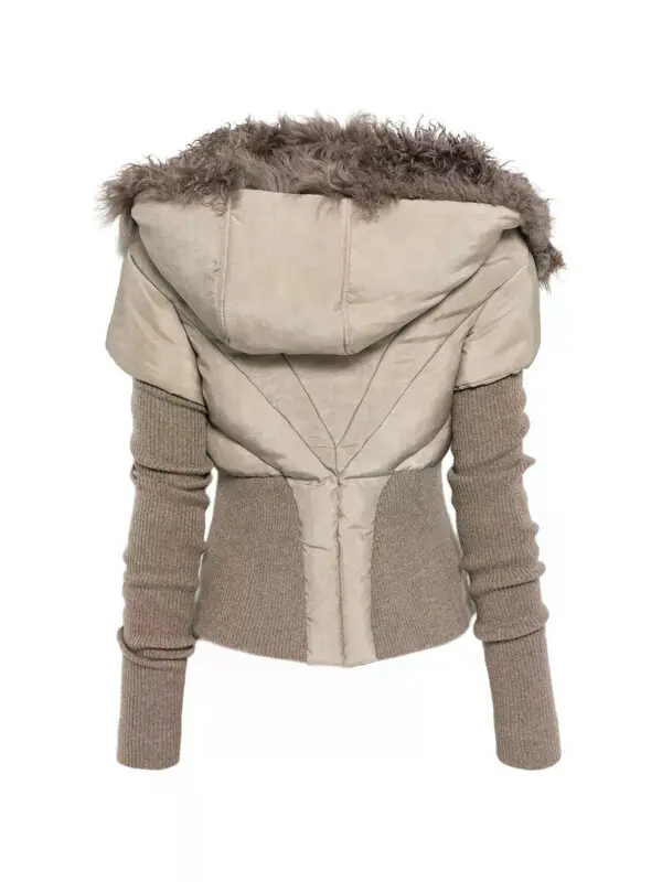 YEHUAFAN Shearling Trim Panelled Jacket