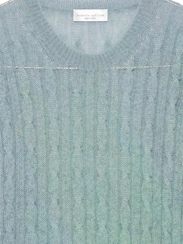 ROBERTO COLLINA Cable Knit Metallic-thread Sweater