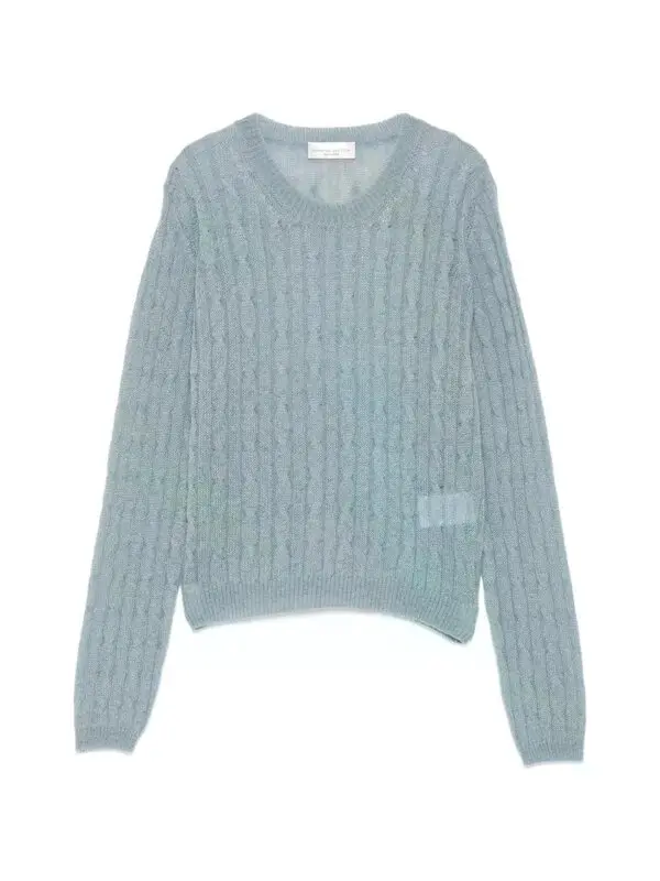 ROBERTO COLLINA Cable Knit Metallic-thread Sweater