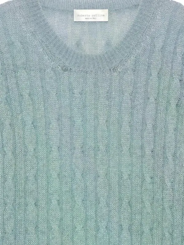 ROBERTO COLLINA Cable Knit Metallic-thread Sweater