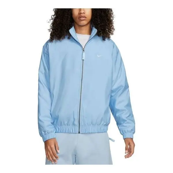 Nike Lab Solo Swoosh Satin Bomber Jacket 'celestine Blue