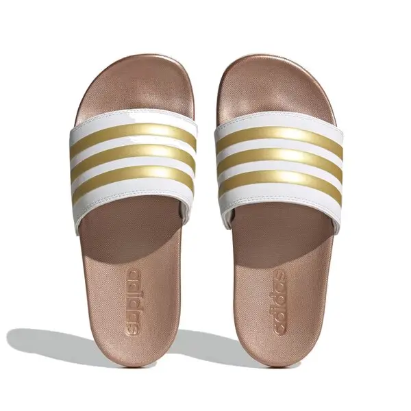 Adidas Adilette Comfort Slide 'white Matte Gold