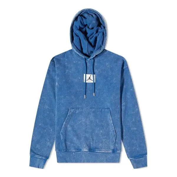 JORDAN Washed Fleece Hoodie 'blue - Blue/multi-color