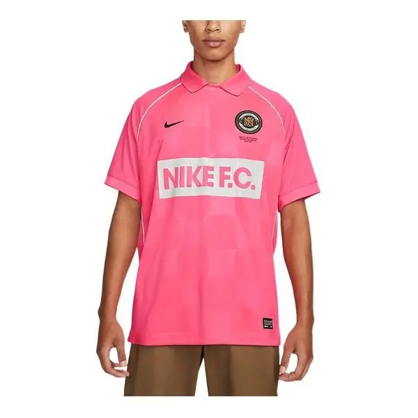 Nike Dri-fit F.c. Short-sleeve Football Shirt 'pink - Hyper Pink/summit White/black
