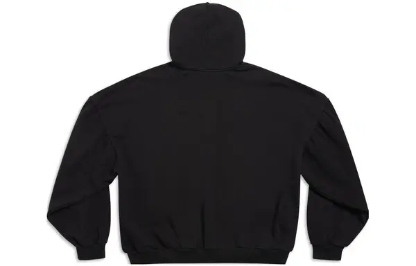 Balenciaga Back Flip Round Hoodie Oversized 'black White