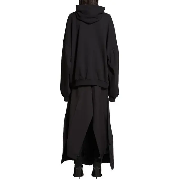Balenciaga Back Flip Round Hoodie Oversized 'black White