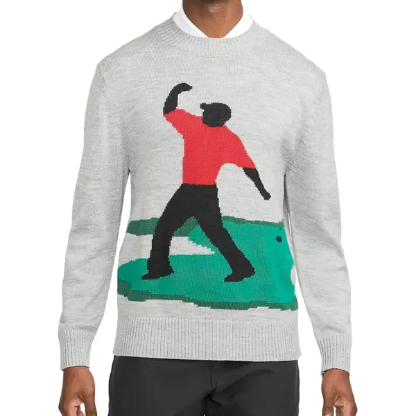 Nike Tiger Woods Knit Golf Crew Sweater 'grey