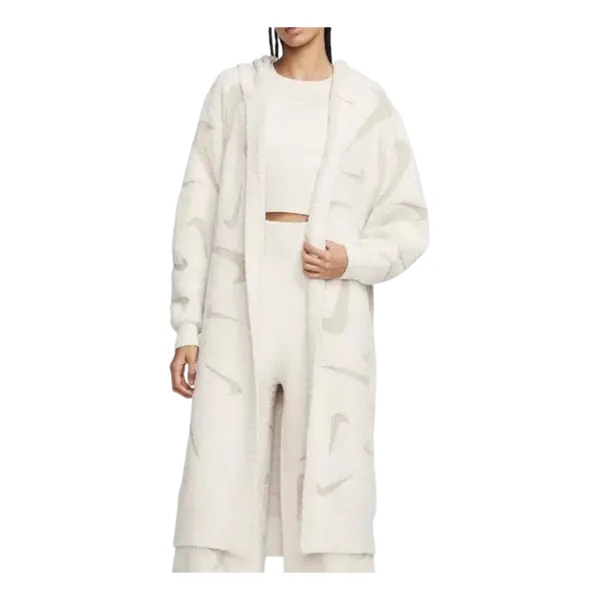 Nike Phoenix Cozy Boucle Long Knit Cardigan - White