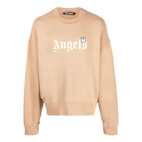 Palm Angels Patch Logo Crew Sweatshirt - Beige/white