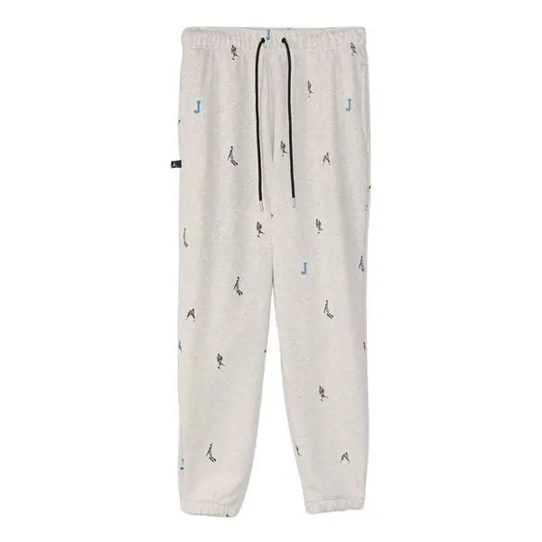 JORDAN Essential Print Sweatpants - Oatmeal Heather