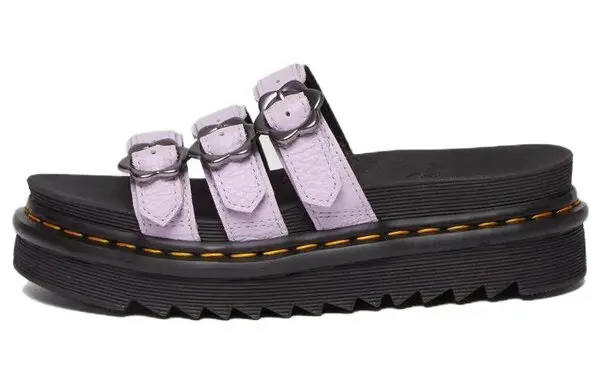 Dr. Martens Blaire Flower Buckle Slide Sandals - Lilac