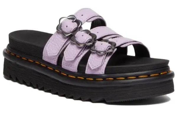 Dr. Martens Blaire Flower Buckle Slide Sandals - Lilac
