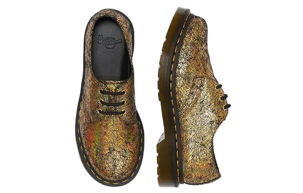 Dr. Martens 1461 Metallic Leather Oxford Shoes - Gold