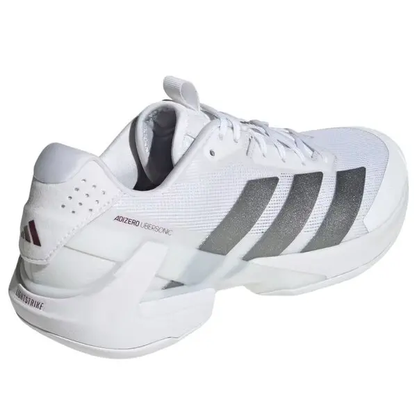 Adidas Adizero Ubersonic 5 Tennis Sneakers - Cloud White/tech Grey Metallic/maroon