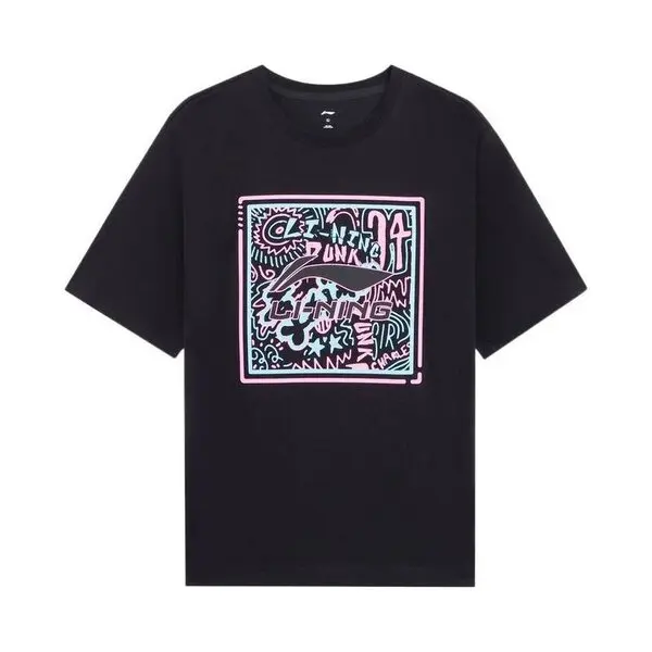LI-NING Hoops Graphic T-shirt 'black - Black/multi-color