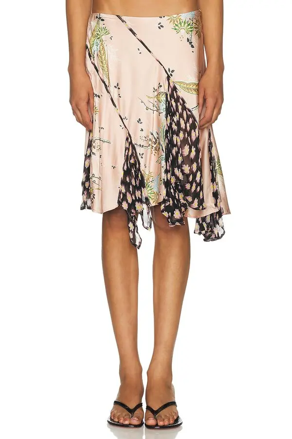 Staud Reannah Silk Skirt In Rose