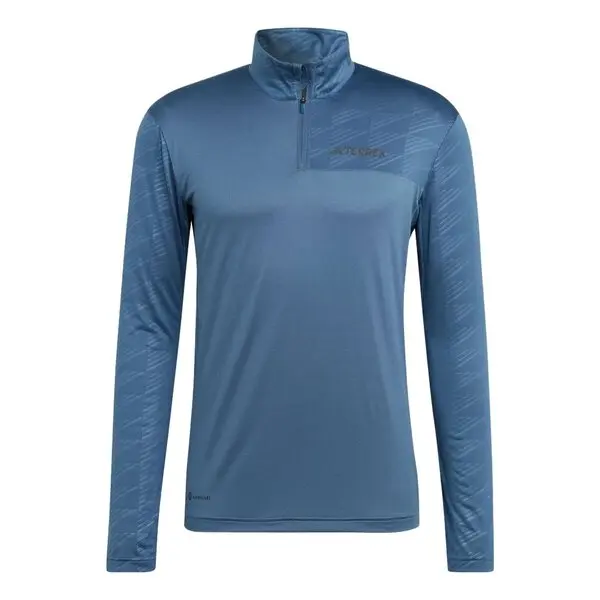 Adidas Multi Half-zip Long Sleeve Tee - Blue