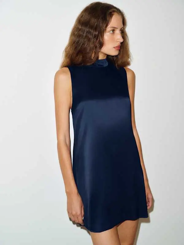 REFORMATION Lantana Silk Dress - Blue