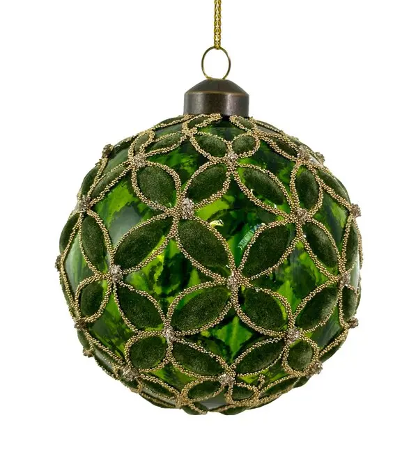 SHISHI Velvet Circle-pattern Bauble - Green