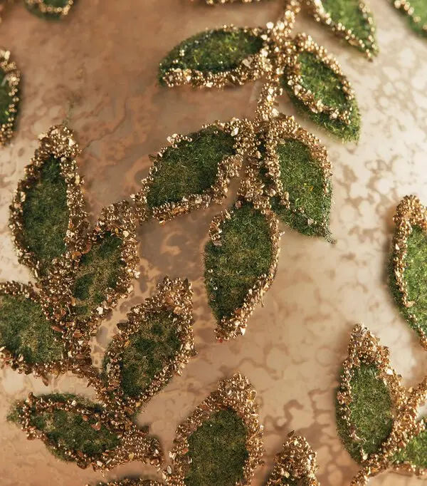 SHISHI Antique Glitter Leaf Bauble