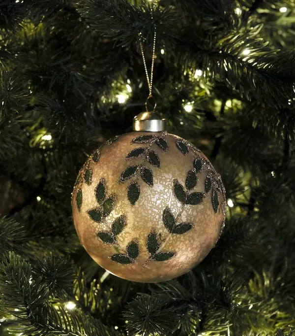 SHISHI Antique Glitter Leaf Bauble