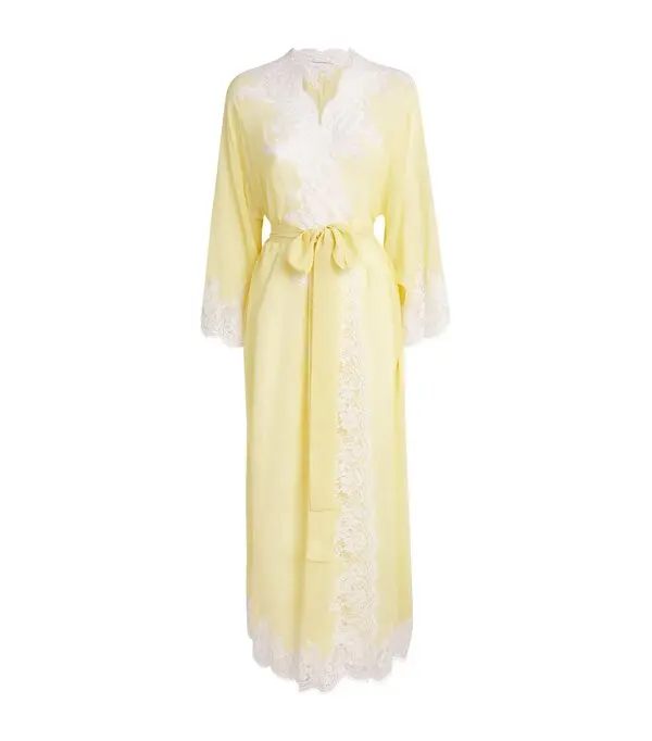 Rosamosario Silk Georgette Lace La Papessa Robe